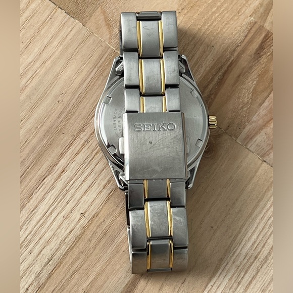 Seiko | Accessories | Seiko Solar Mens Watch Twotone Bracelet Black ...
